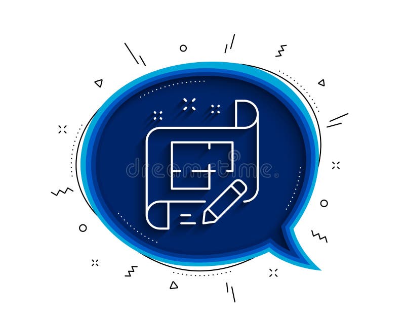 Architect Line Icon. Engineering Plan Sign. Vector Stock Vector ...