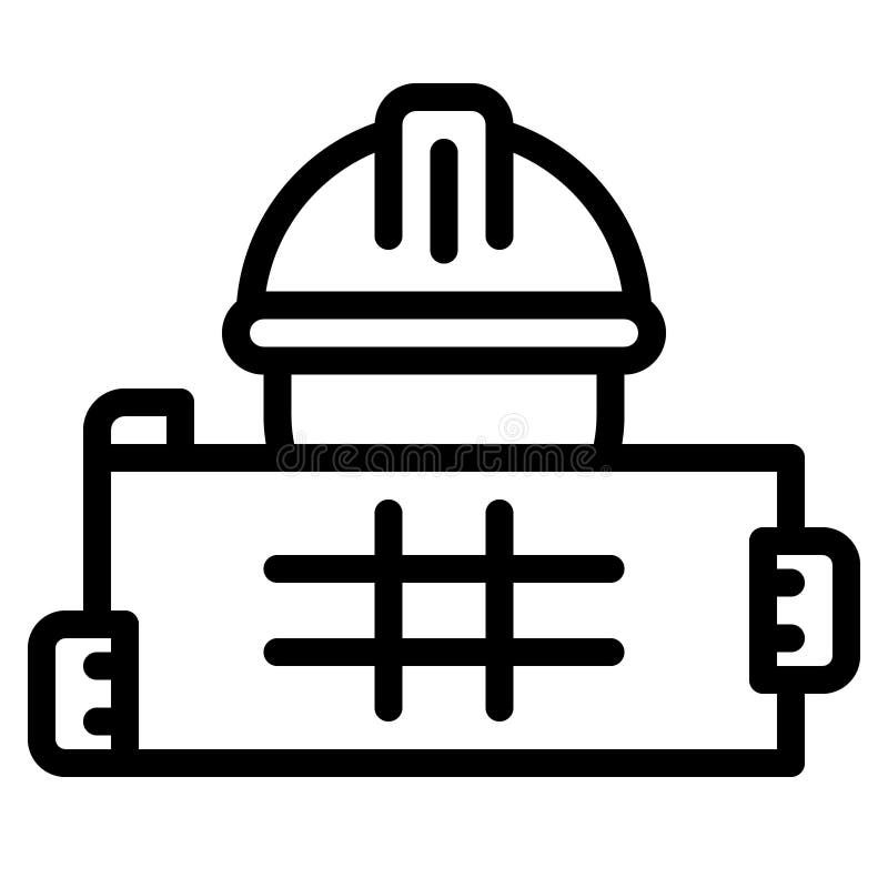 Architect Line Icon. Engineering Plan Sign. Vector Stock Vector ...