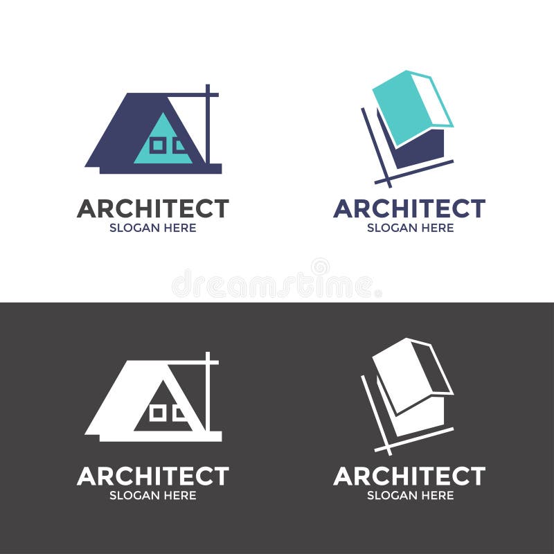 Vector Flat Architecture Company Logo Collection. Architect Logo Set ...