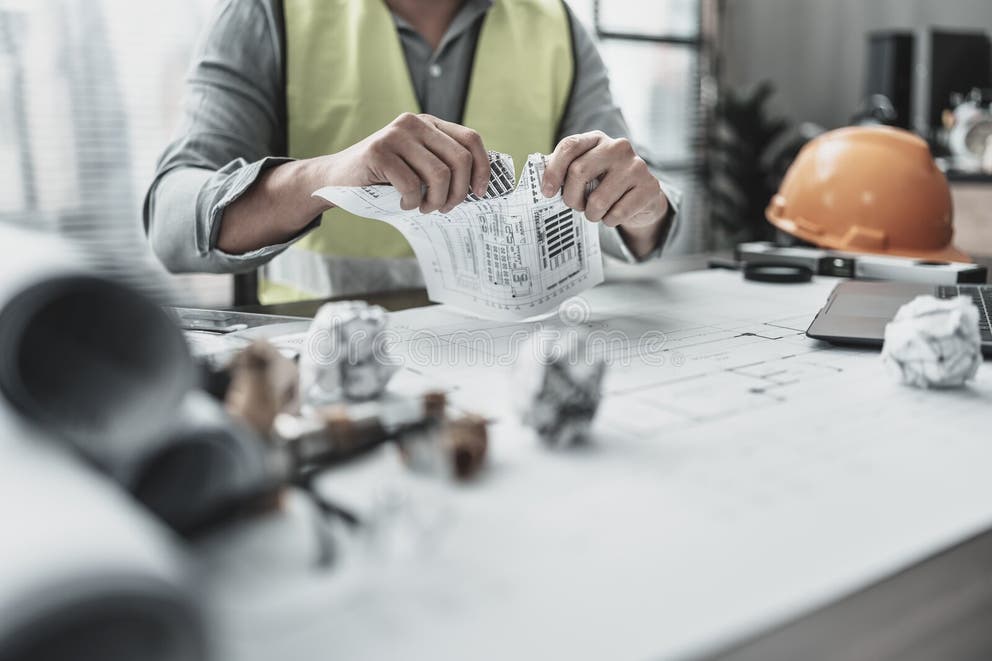 The Architect Made a Mistake in Designing the Plan and Torn Paper ...