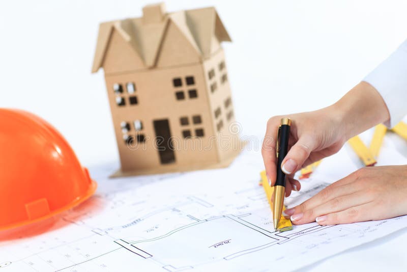 Architect Makes Changes To the Documentation Stock Photo - Image of ...