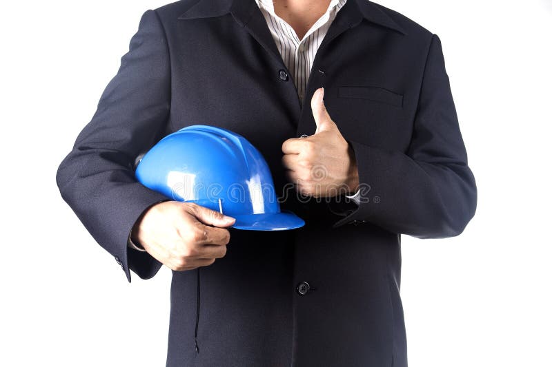 Architect Man Holding Safety Hamlet Stock Photo - Image of business ...