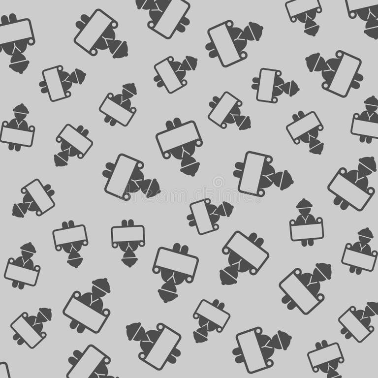 Architect Man with Project Paper Solid Seamless Pattern, Construction ...