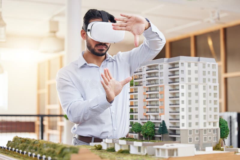 Architect, Man and Virtual Reality Architecture Model, Construction and ... Architect, Man and Virtual Reality Architecture Model, Construction and ...