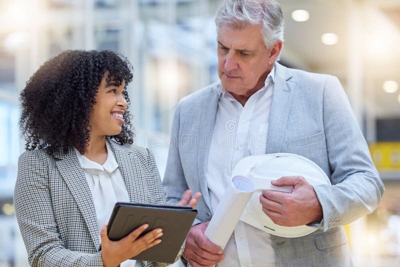 Architect Manager, Tablet and Collaboration Teamwork on Real Estate ...