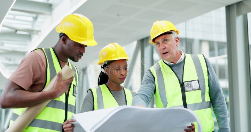 Architect Manager, Teamwork and People with Blueprint for Construction ...