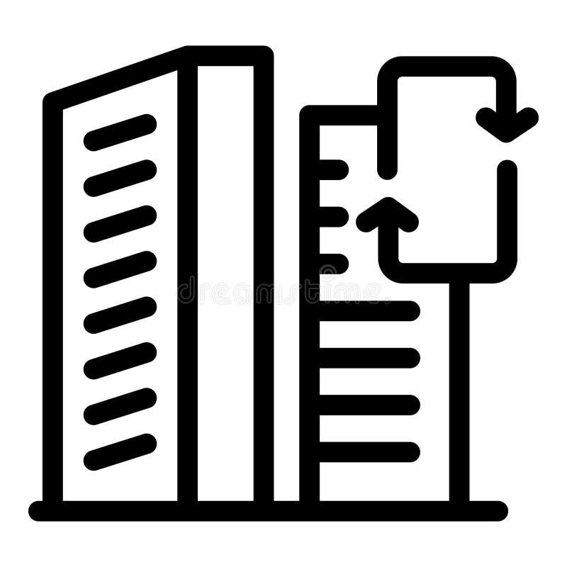 Architect Measuring Building Height with Level Tool Icon Stock ...