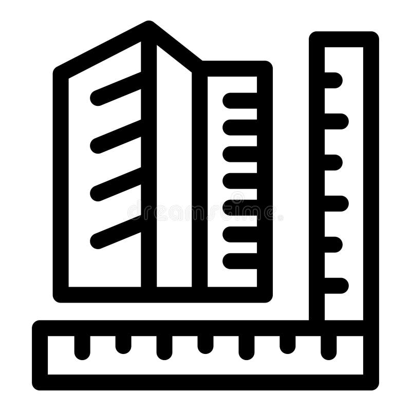 Architect Measuring Buildings with Huge Ruler Icon Stock Illustration ...