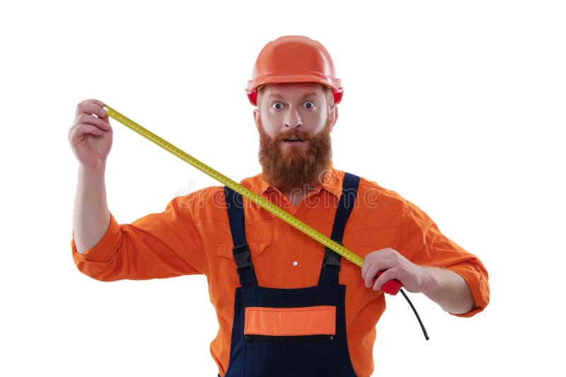 Architect Measuring Size. Tape Measure. Civil Engineer Man. Architect ...