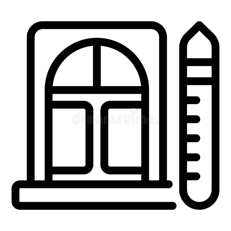 Architect Measuring Window Dimensions with Measuring Tape Icon Stock ...