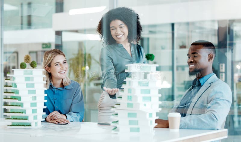 Architect, Meeting and Planning with a Team at Work in Their Office for ...