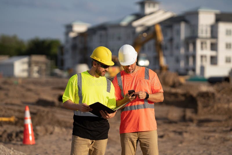 Architect Men with Construction Project. Architect Men with ...
