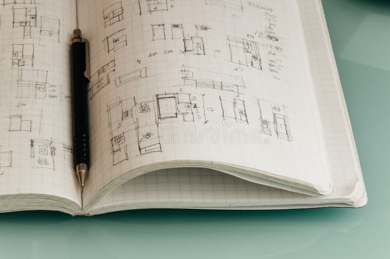 Architect notebook stock photo. Image of paper, notebook - 68494050