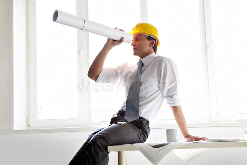 Architect, Work in Progress Stock Illustration - Illustration of ...