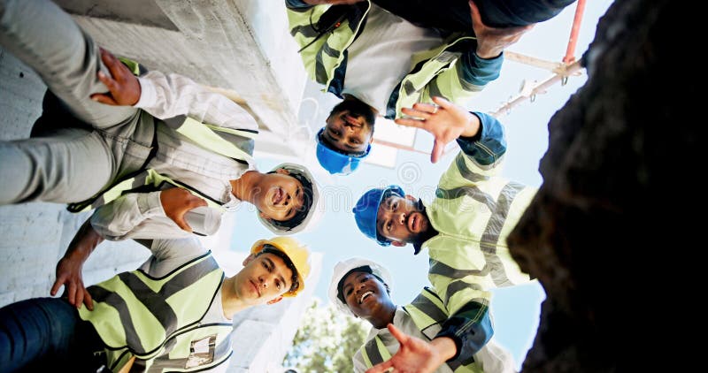 Architect, People and Construction Worker in Circle, Planning and ...