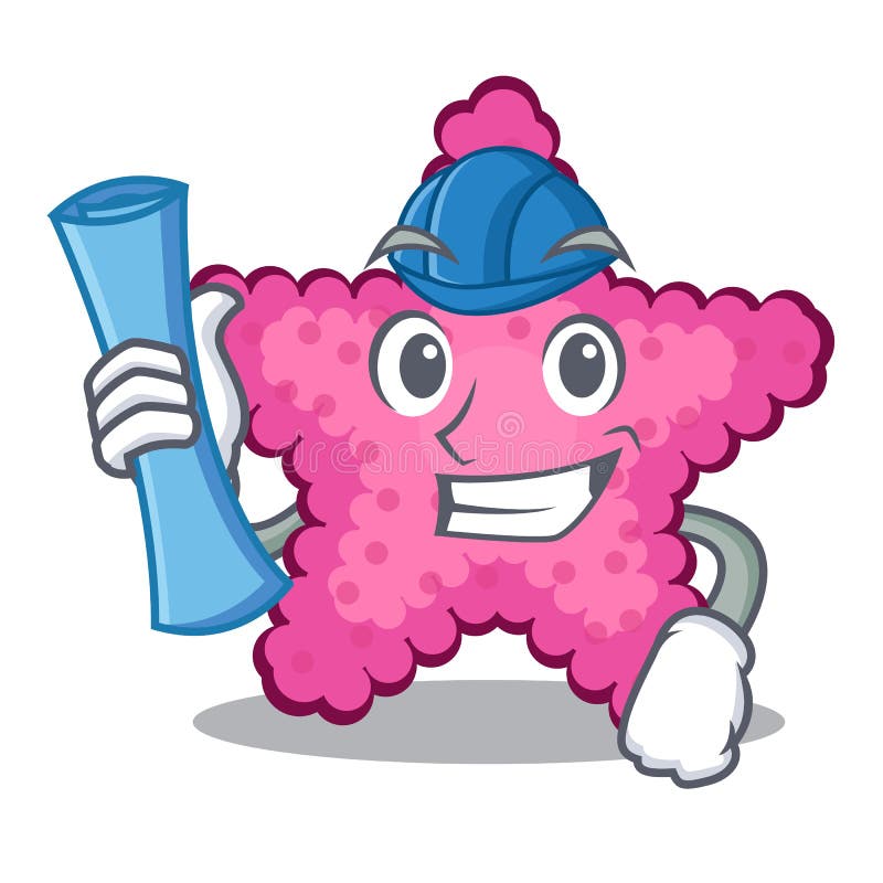 Architect Pink Starfish in the Cartoon Shape Stock Vector ...