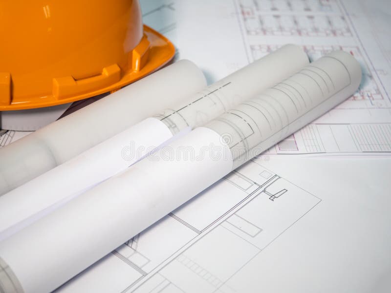 Architect plan stock image. Image of drafting, office - 77427137