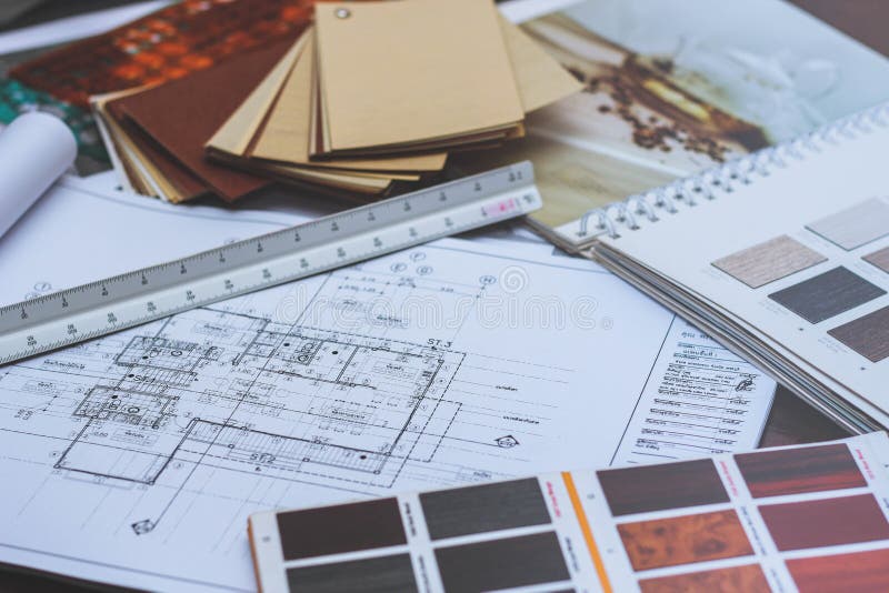 The Architect is Planning the Design. Architectural Work with Color ...