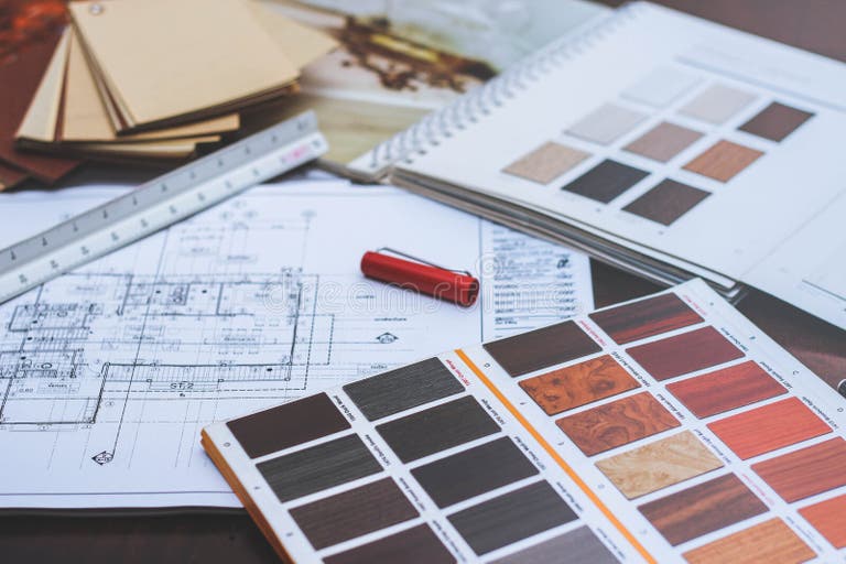 The Architect is Planning the Design. Architectural Work with Color ...