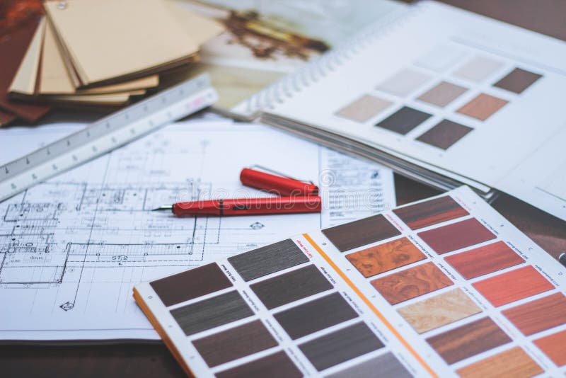 The Architect is Planning the Design. Architectural Work with Color ...