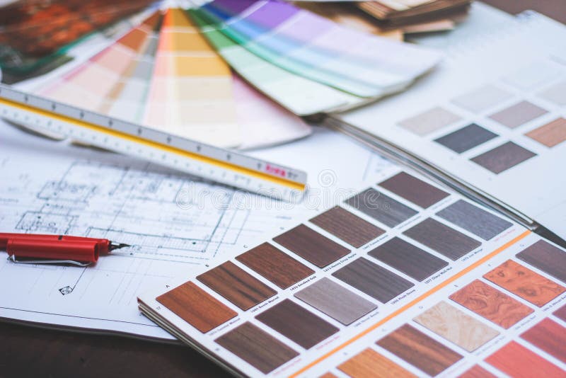 The Architect is Planning the Design. Architectural Work with Color ...