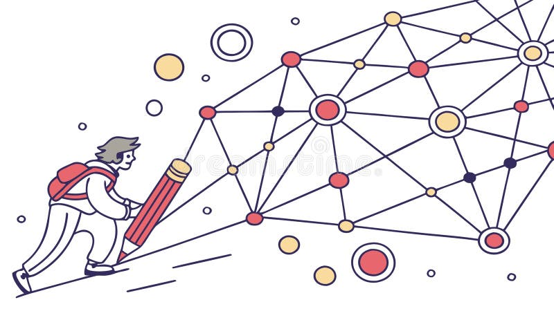 Architect Planning Digital Network Blueprint, Creative Problem Solving, Vector Design Generative ...