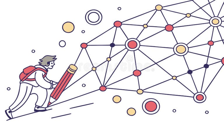 Architect Planning Digital Network Blueprint, Creative Problem Solving ...