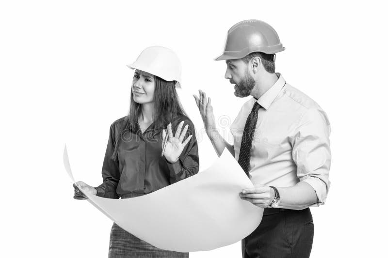 Architect Planning Work. Chief Engineer and Architect in Hardhat ...