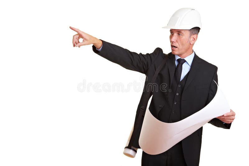 Architect Point in a Direction Stock Photo - Image of architect, chief ...