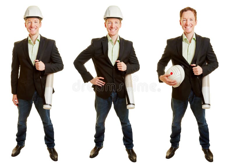 Architect Posing in Different Positions Stock Image - Image of body ...
