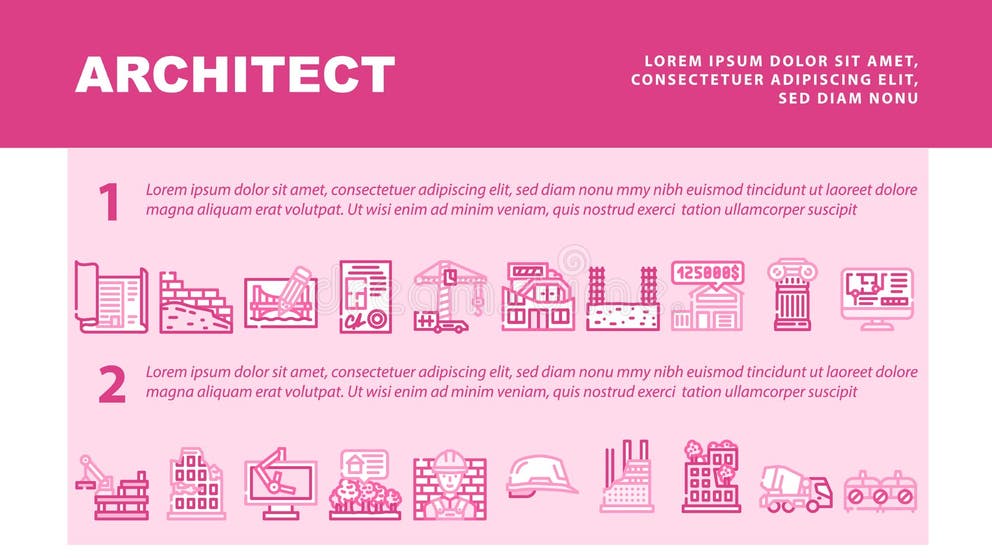 Architect Professional Occupation Landing Header Vector Stock Vector ...