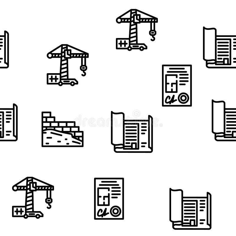 Architect Professional Occupation Vector Seamless Pattern Stock Vector ...