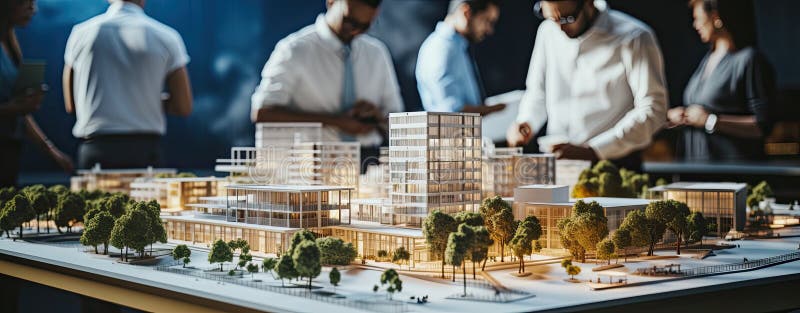 Architect and Real Estate Developer Team Working Together on New Modern ...