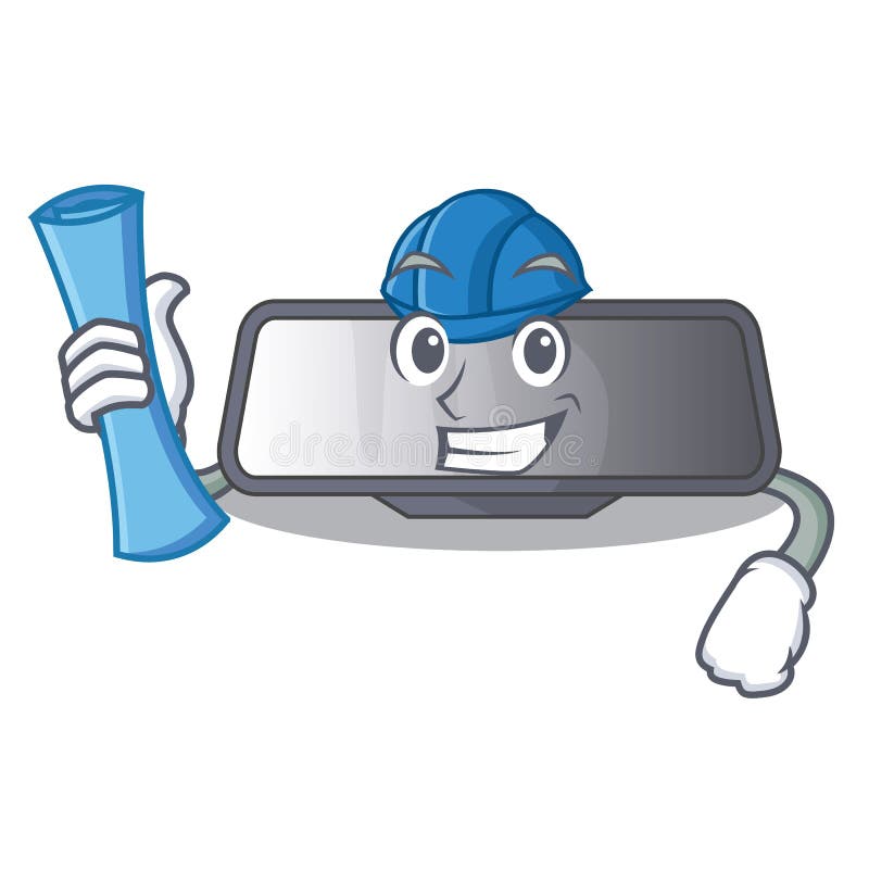 Architect Rear View Mirror in Cartoon Shape Stock Vector - Illustration ...