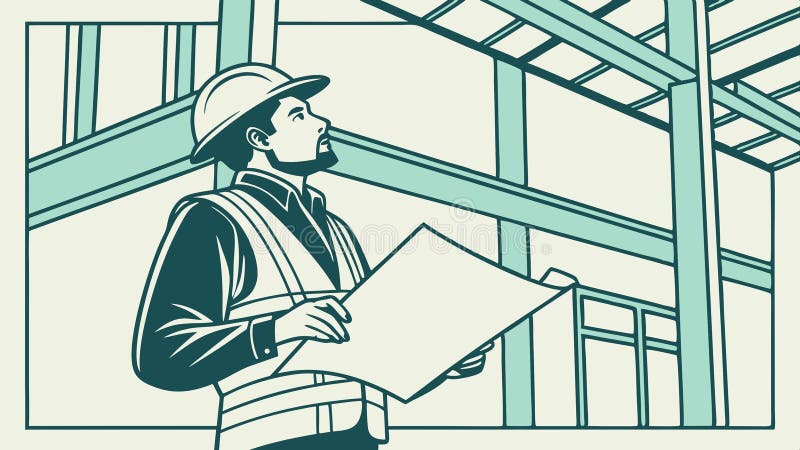 Architect Reviewing Plans Vector, Construction Design Review. Vector Design Generative AI Stock ...