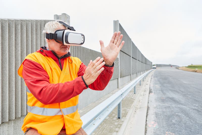 Architect Uses VR Glasses for Virtual Construction Planning Stock Image ...