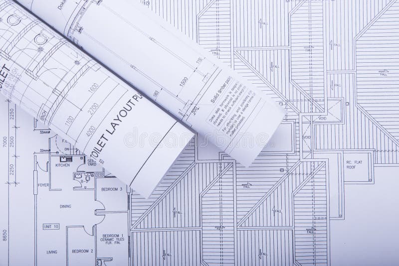 House Plan Blueprint - Architect Design Stock Photo - Image of ...