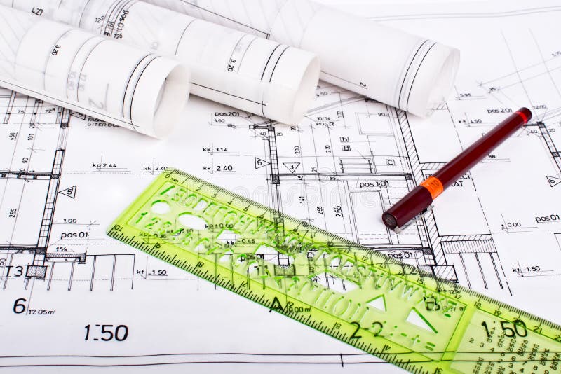 Architect rolls and plans stock photo. Image of architectural - 35090630 Architect rolls and plans stock photo. Image of architectural - 35090630