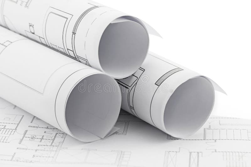 Architect rolls and plans stock image. Image of draft - 49338717