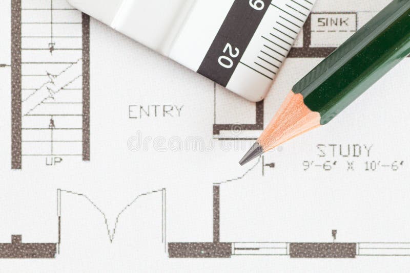 Architect rolls and plans stock image. Image of blueprint - 36650783