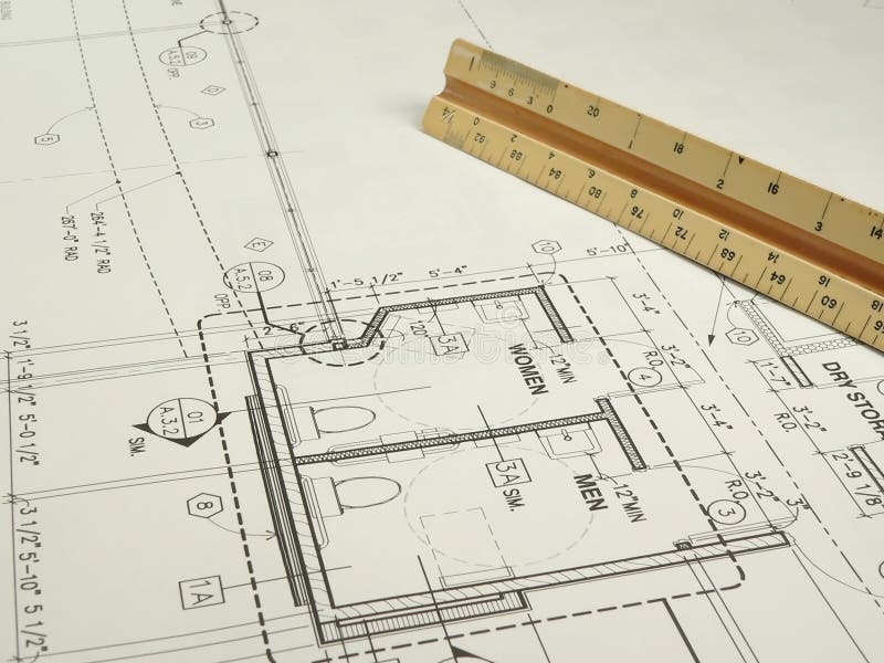 Architect s Drawing stock image. Image of engineering - 1308187