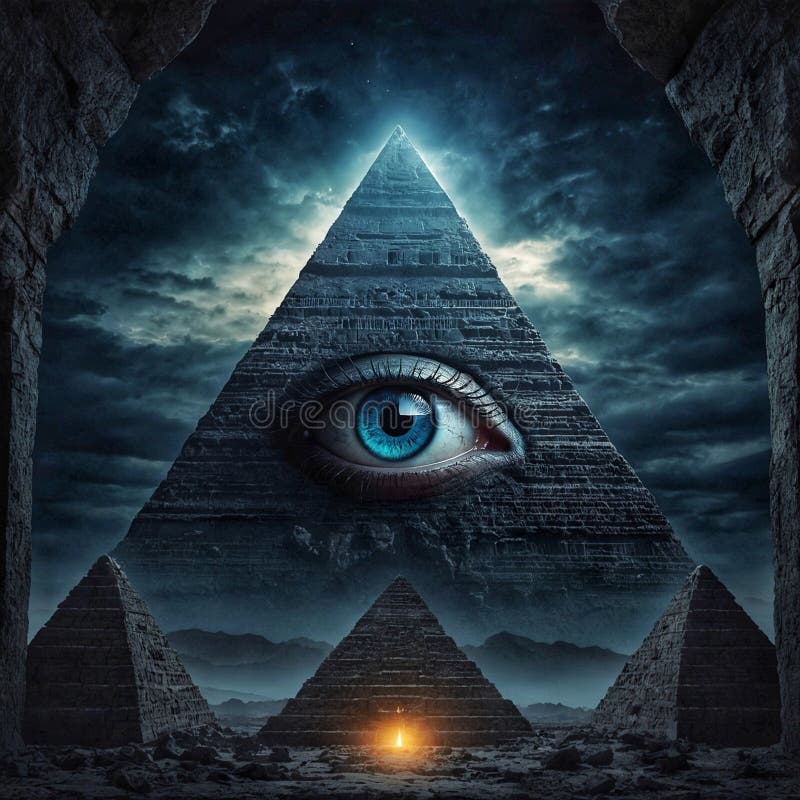 Architect S Eye in the Pyramid Stock Image - Image of pyramid, masons ...