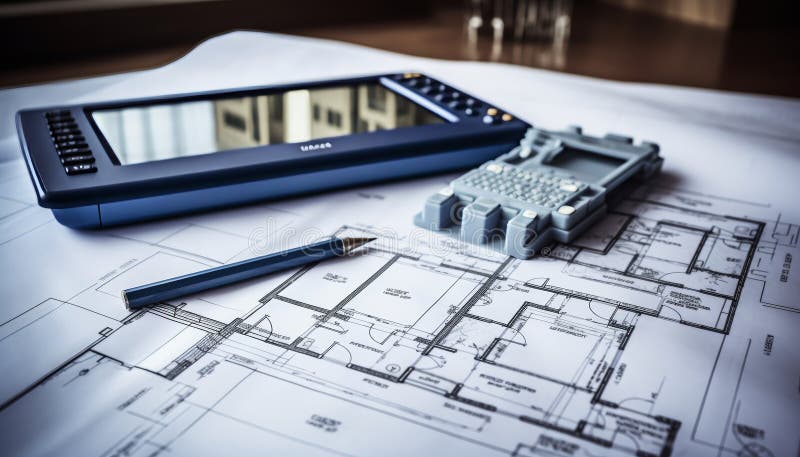 Architect S Gantt Chart Close Up Planning Stages and Design Tools on ...