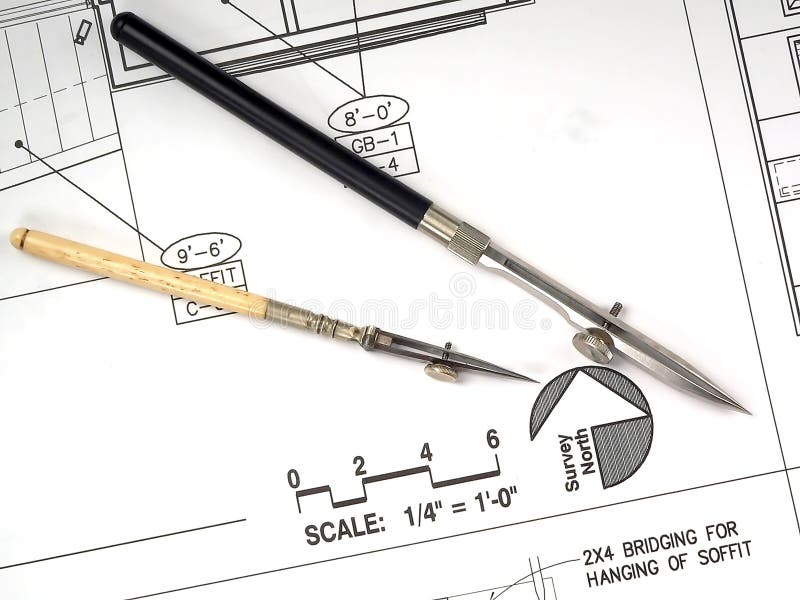 Architect S Tools and Plans Stock Photo - Image of idea, desktop: 1401476