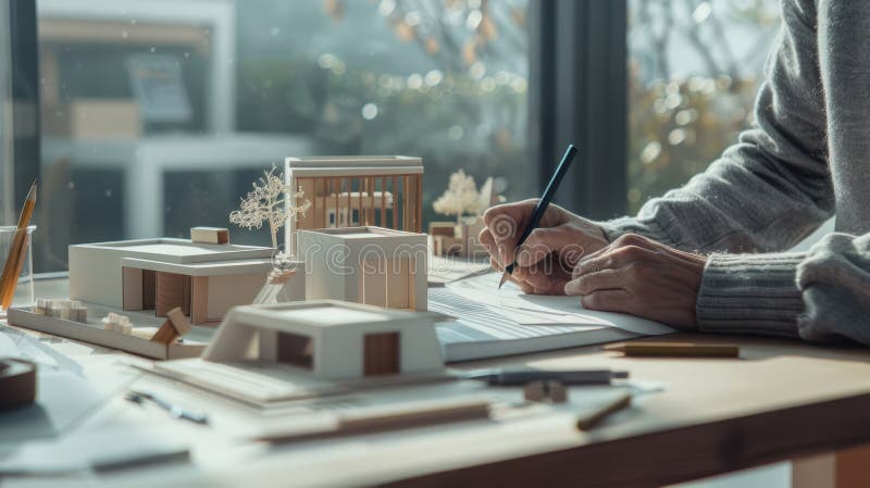 The Architect S Workspace.AI Generated Image Stock Photo - Image of ...