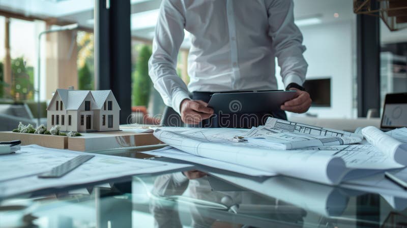 The Architect’s Worktable.AI Generated Image Stock Photo - Image of ...