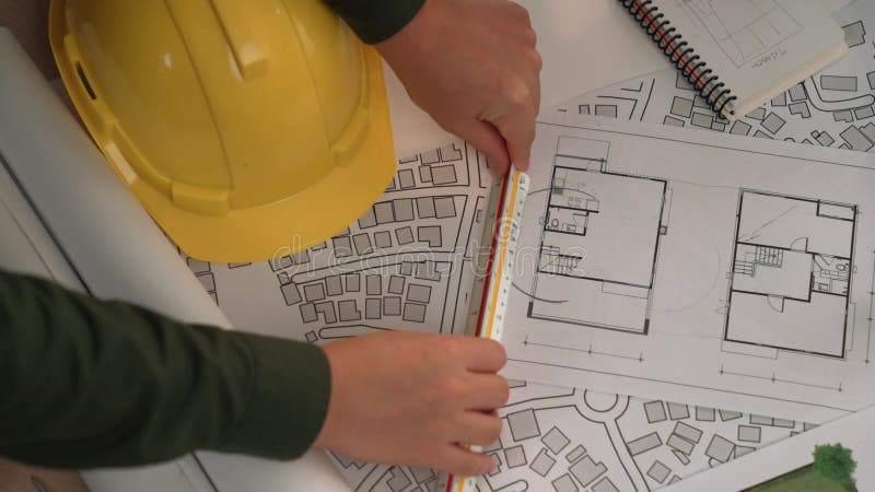 Architects Discuss about House Construction Design with Blueprint ...