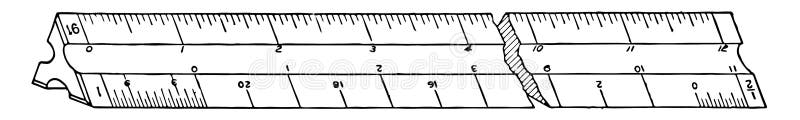 Architect Scale Ruler Architectural Drawings Vintage Engraving Stock ...