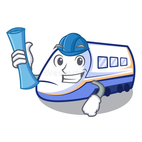 Architect Shinkansen Train Transportation in Shape Characters Stock ...