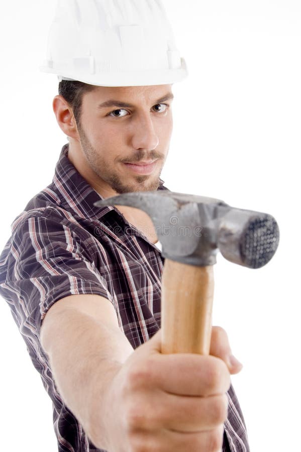 Senior man hammering stock image. Image of color, active - 21446239